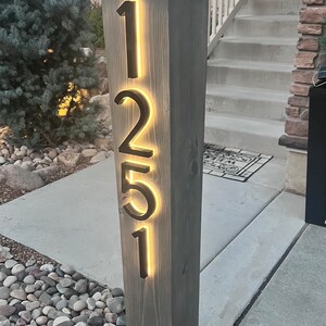 House Number Sign Lighted 6 Inch Numbers Led Illuminated Address Sign ...