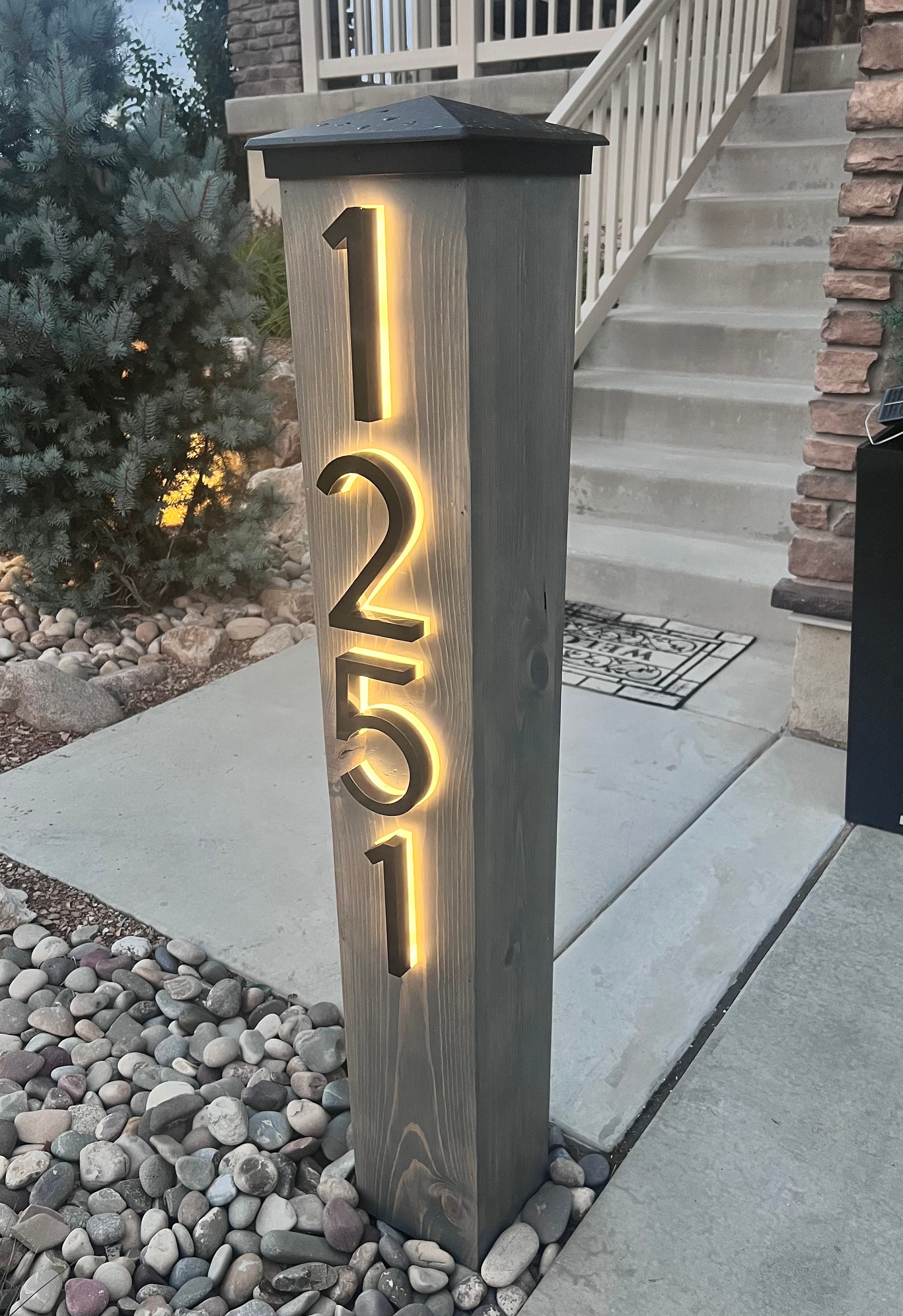 House Number Sign Lighted 6 Inch Numbers Led Illuminated Address Sign ...