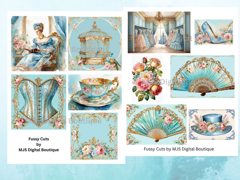 Digital Clipart Rennaissance MEGA Bundle Set, Rococo Marie Antoinette ...