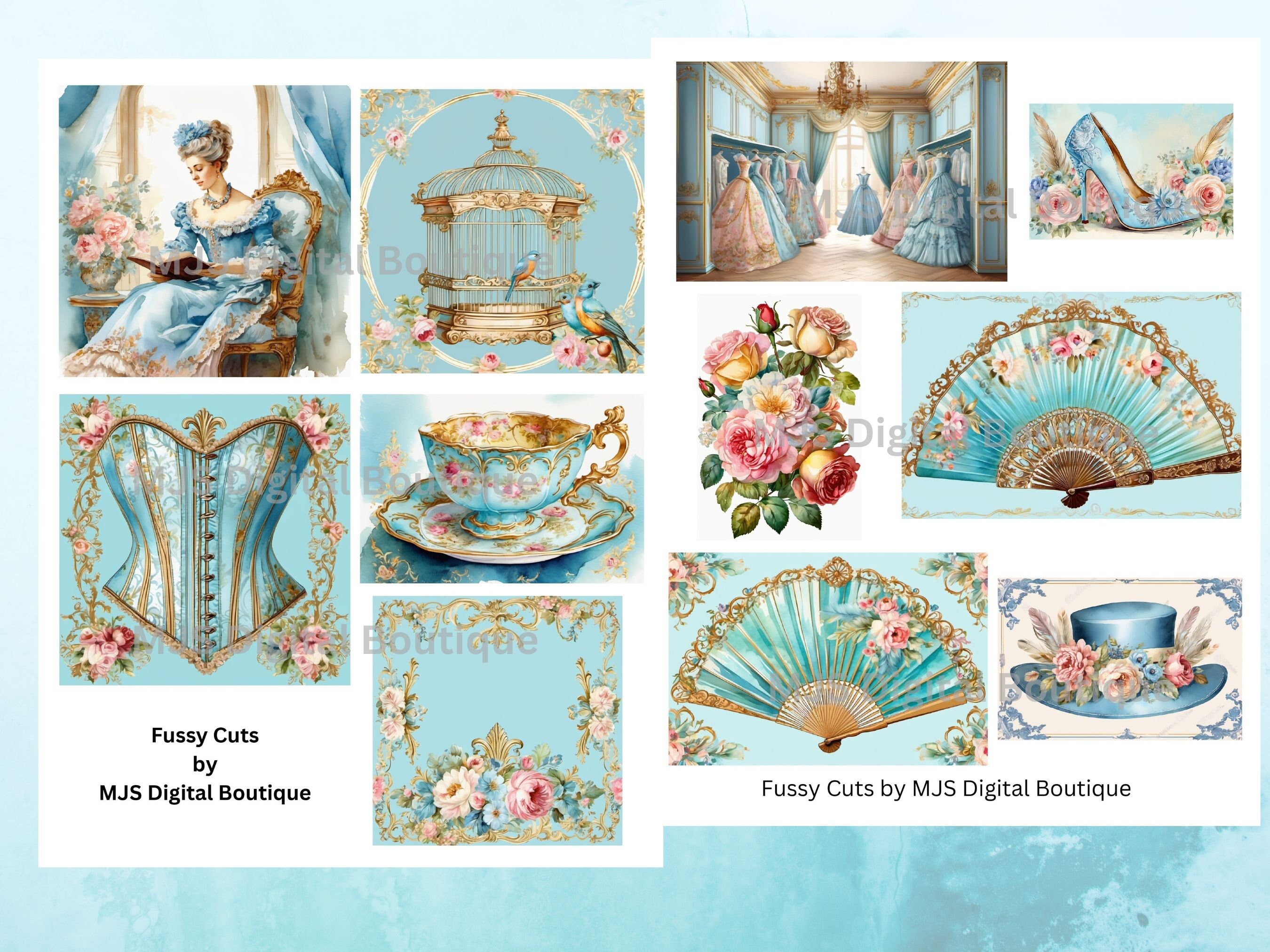 Digital Clipart Rennaissance MEGA Bundle Set, Rococo Marie Antoinette ...