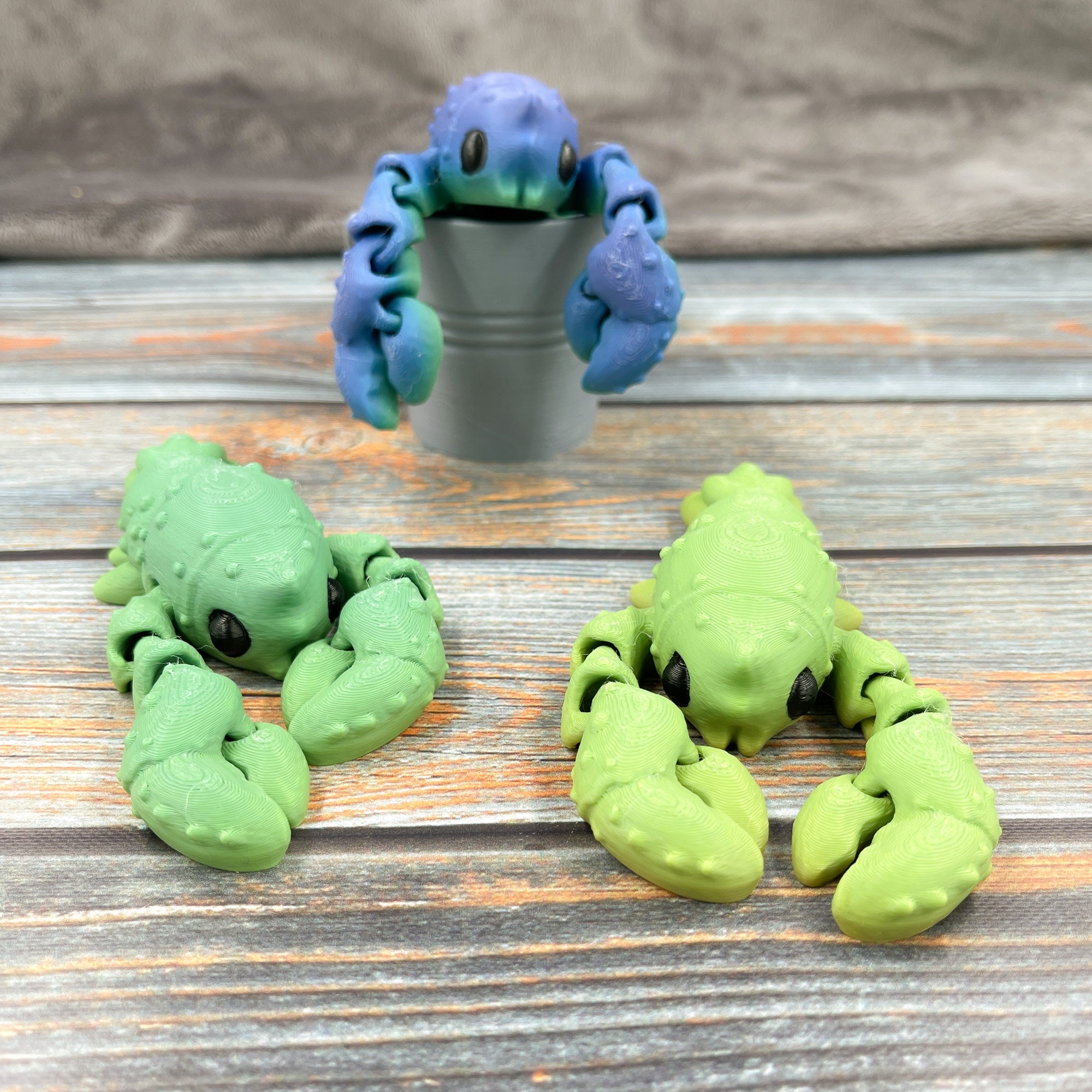 Rainbow Lobster Bucket 3D Printed Articulated Fidget Figure - Etsy
