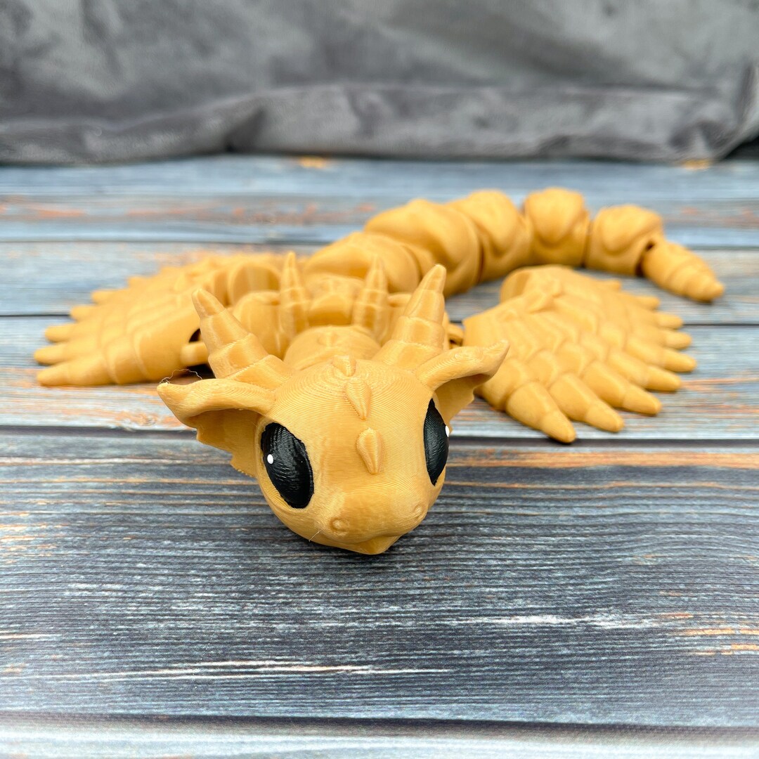 Croissant Dragon 3D Printed Fidget Figure - Etsy