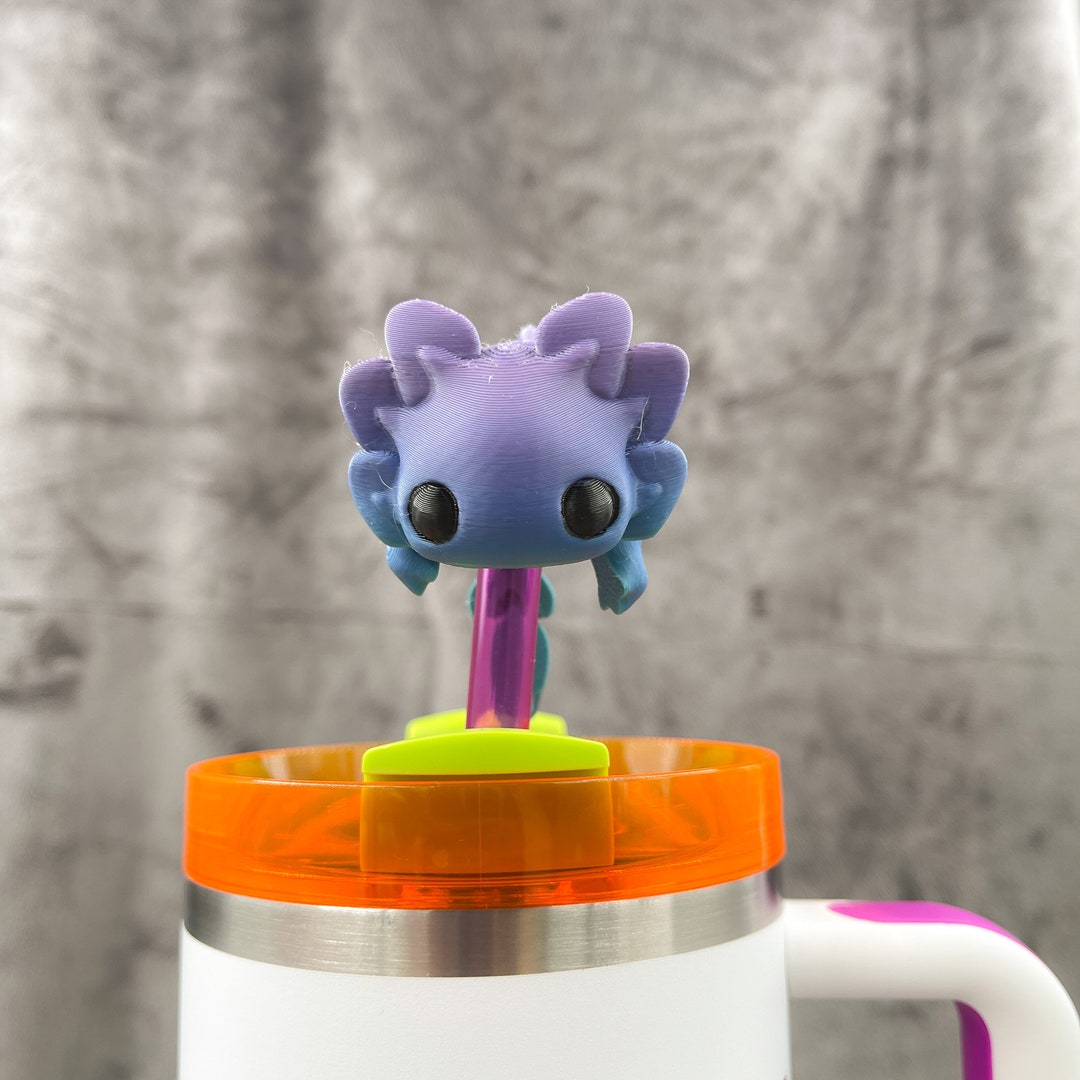 Mini Axolotl Tadpole Straw Topper 3D Printed Articulated Fidget Figure ...