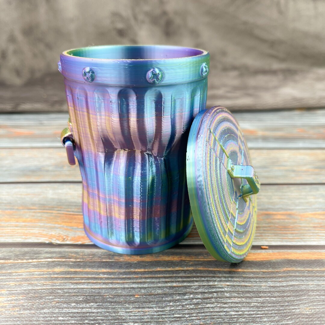 Battered Trash Can 3D Printed Figure - Etsy