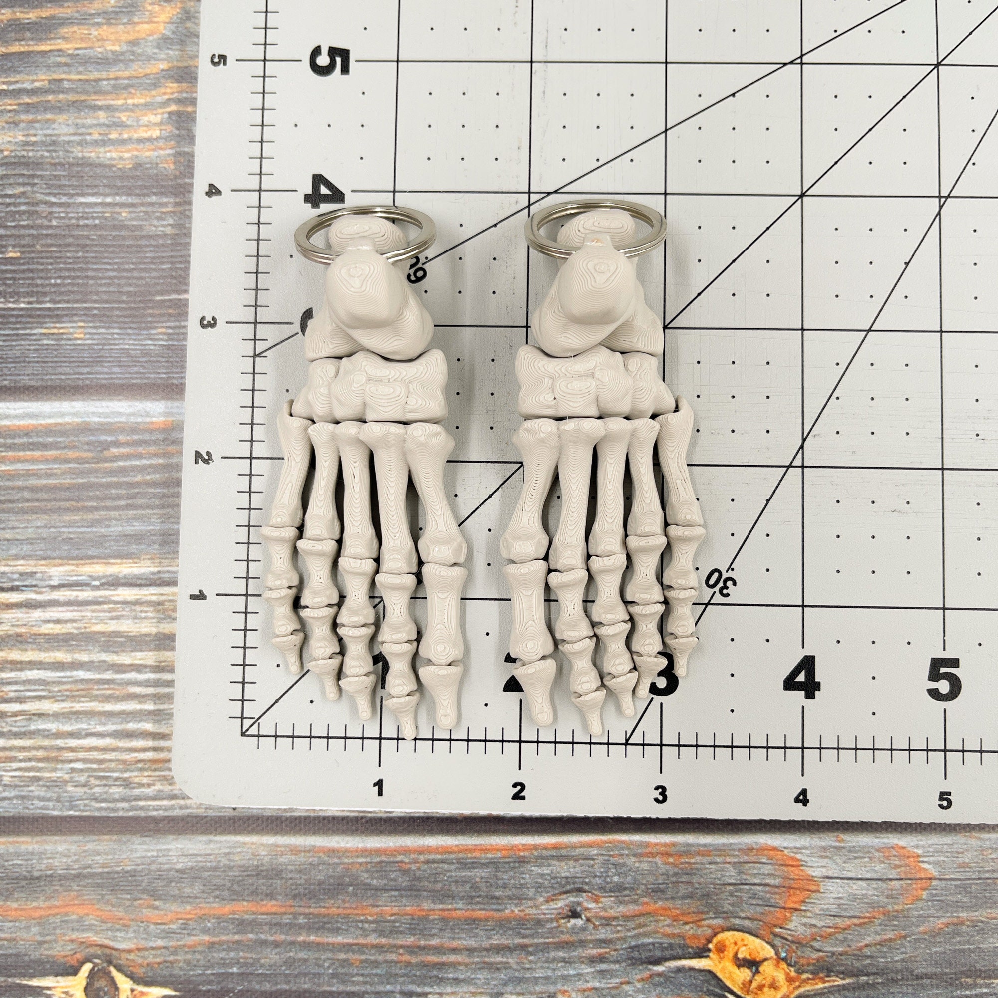 Skeleton Foot Articulated 3D Printed Key Ring - Etsy
