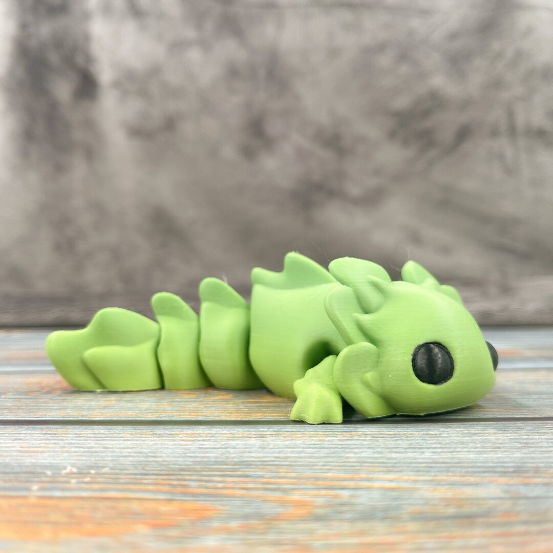 Axolotl Tadpole in Rainbow Matte 3D Printed Articulated Fidget Figure ...