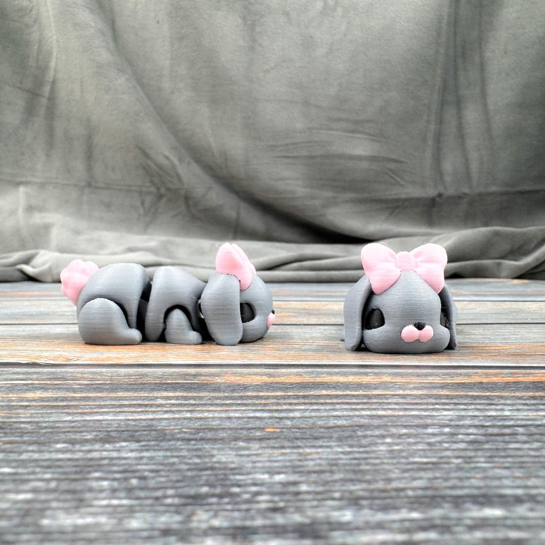 Floppy Ear Bow Bunny Articulated 3D Printed Fidget Figure - Etsy