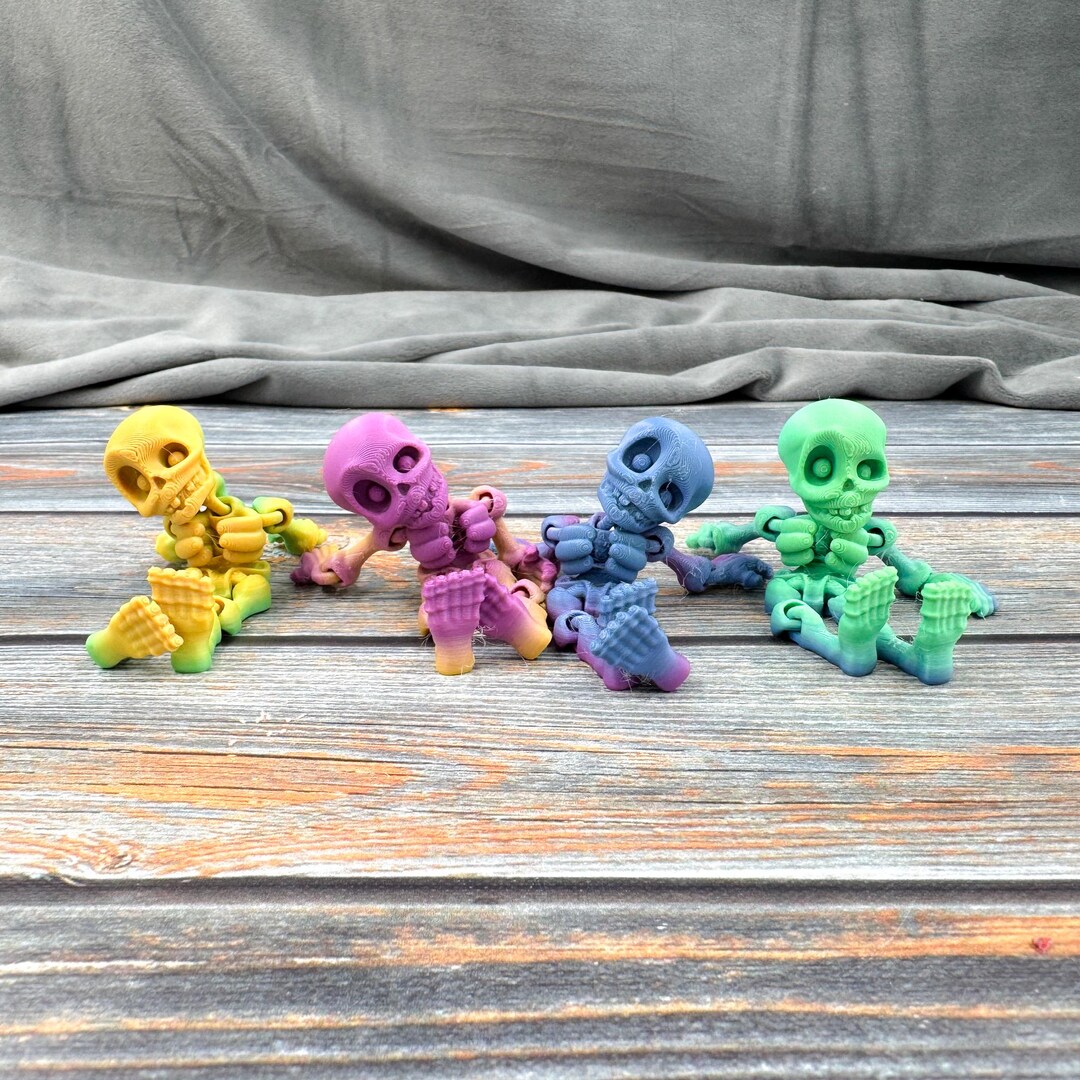 Mini Floppy Skeleton Articulated 3D Printed Fidget Figure - Etsy