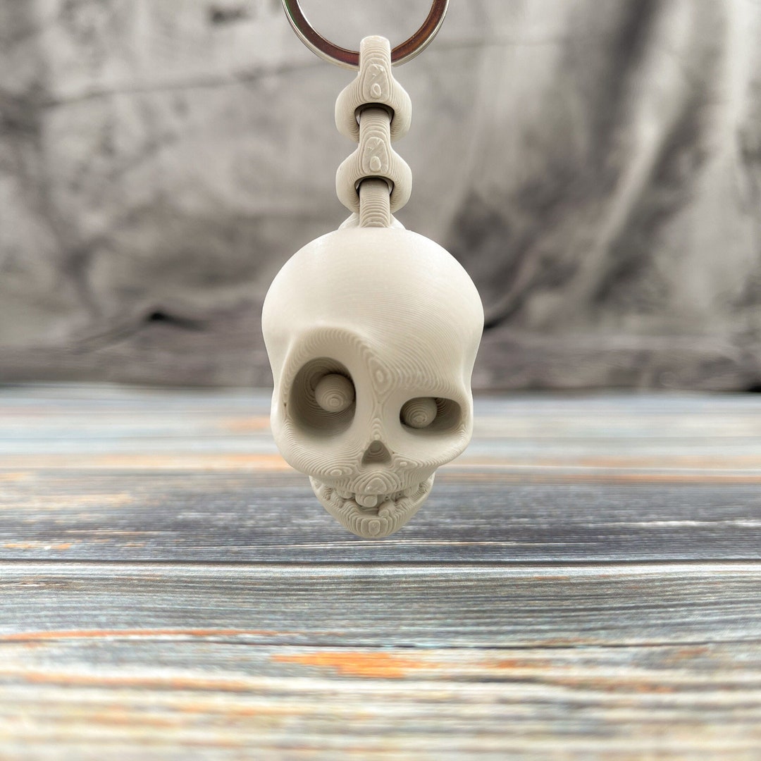Skull 3D Printed Key Ring - Etsy