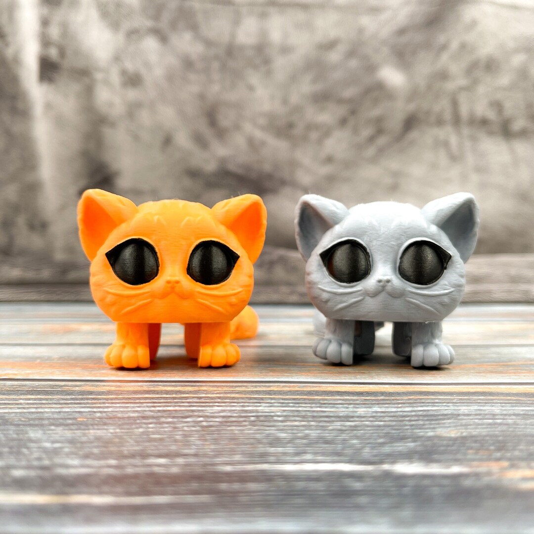 Cat Puffling 3D Printed Articulated Fidget Figure - Etsy