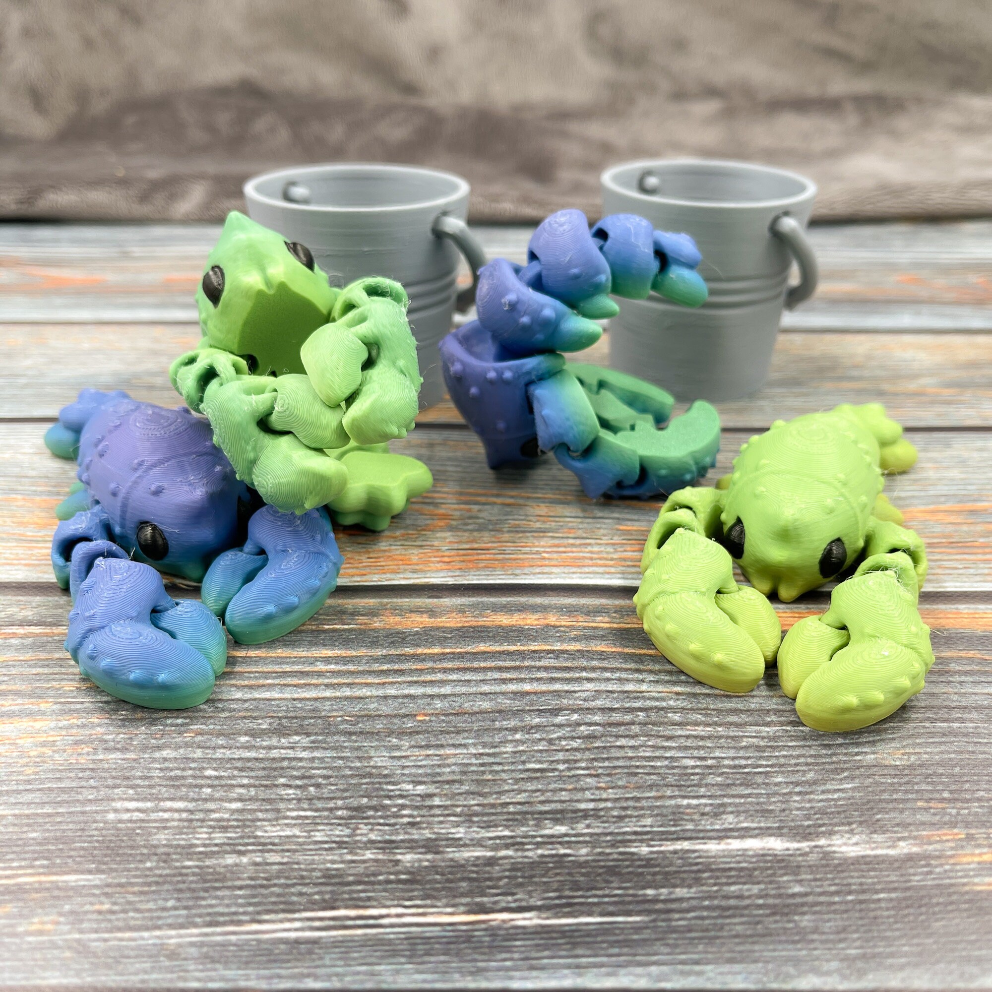 Rainbow Lobster Bucket 3D Printed Articulated Fidget Figure - Etsy
