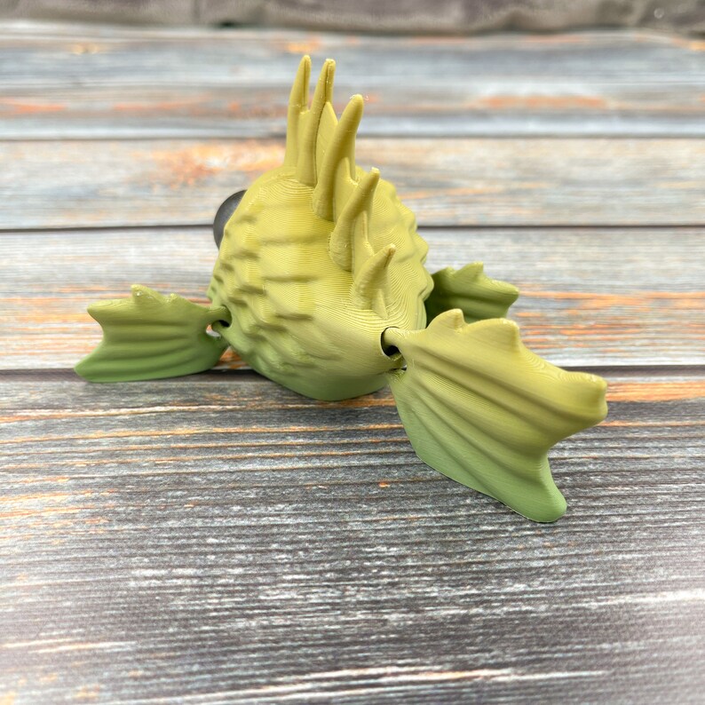 Moss Eater Fish in Matcha Articulated 3D Printed Fidget Figure - Etsy