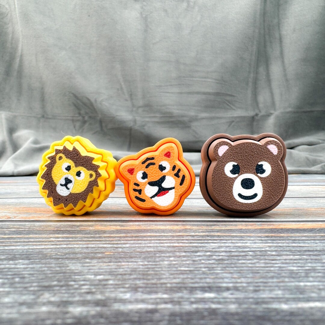 Oh My! Lion Tiger & Bear 3D Printed Clicker Fidgets - Etsy