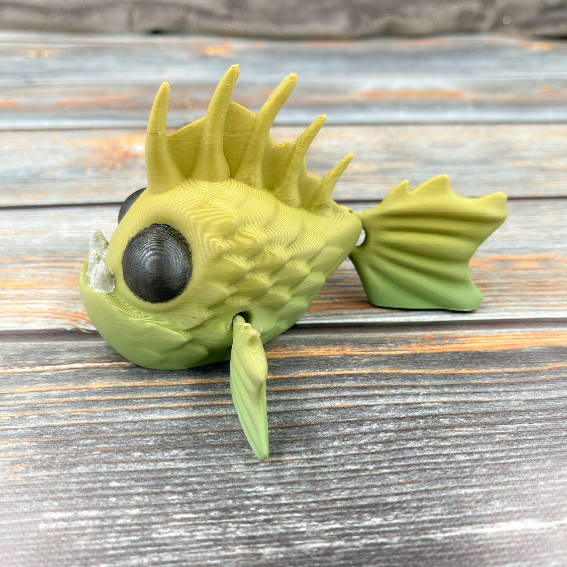 Moss Eater Fish in Matcha Articulated 3D Printed Fidget Figure - Etsy