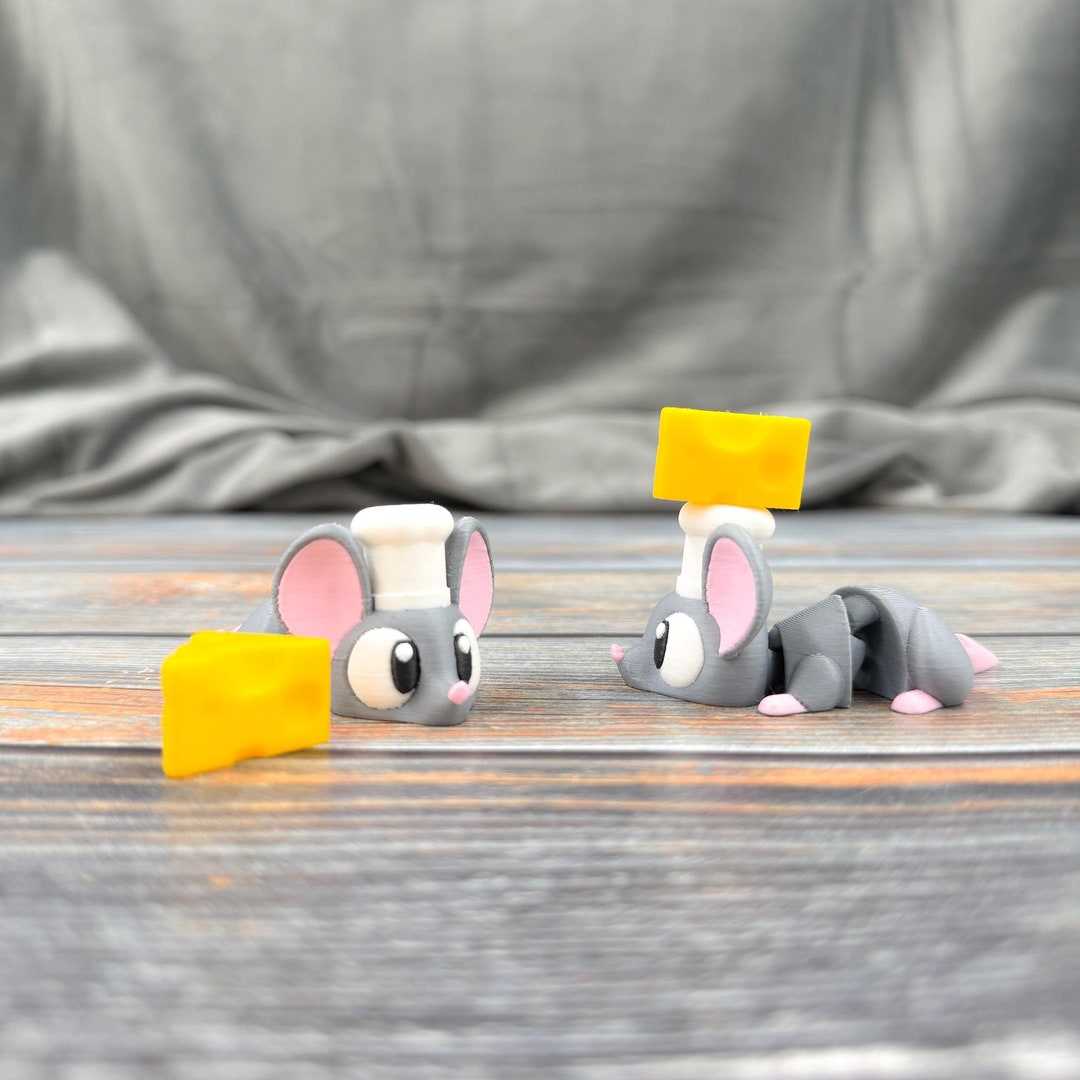 Chef Mouse With Cheese Articulated 3D Printed Fidget Figure - Etsy