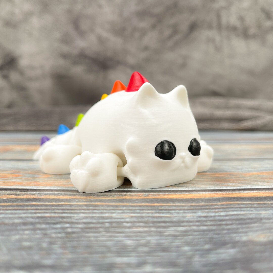 Kittysaurus Articulated 3D Printed Fidget Figure - Etsy