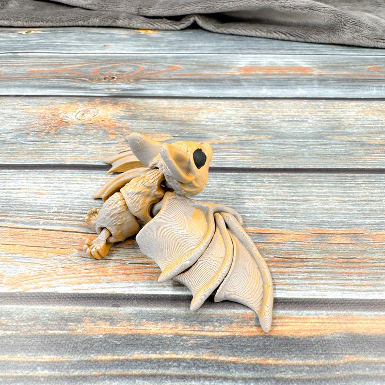 Tiny Articulated Bat 3D Printed Fidget Figure - Etsy
