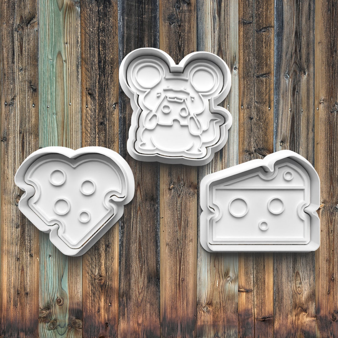 Mouse and Cheese Cookie Cutters, Cookie Stamps - Etsy