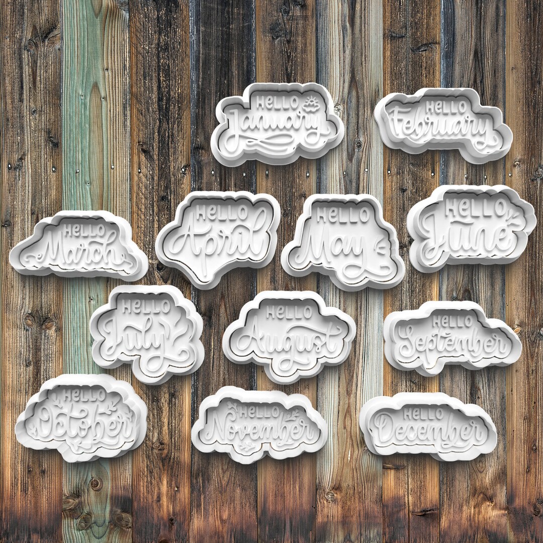 Months of the Year Cookie Cutters, Cookie Stamps - Etsy