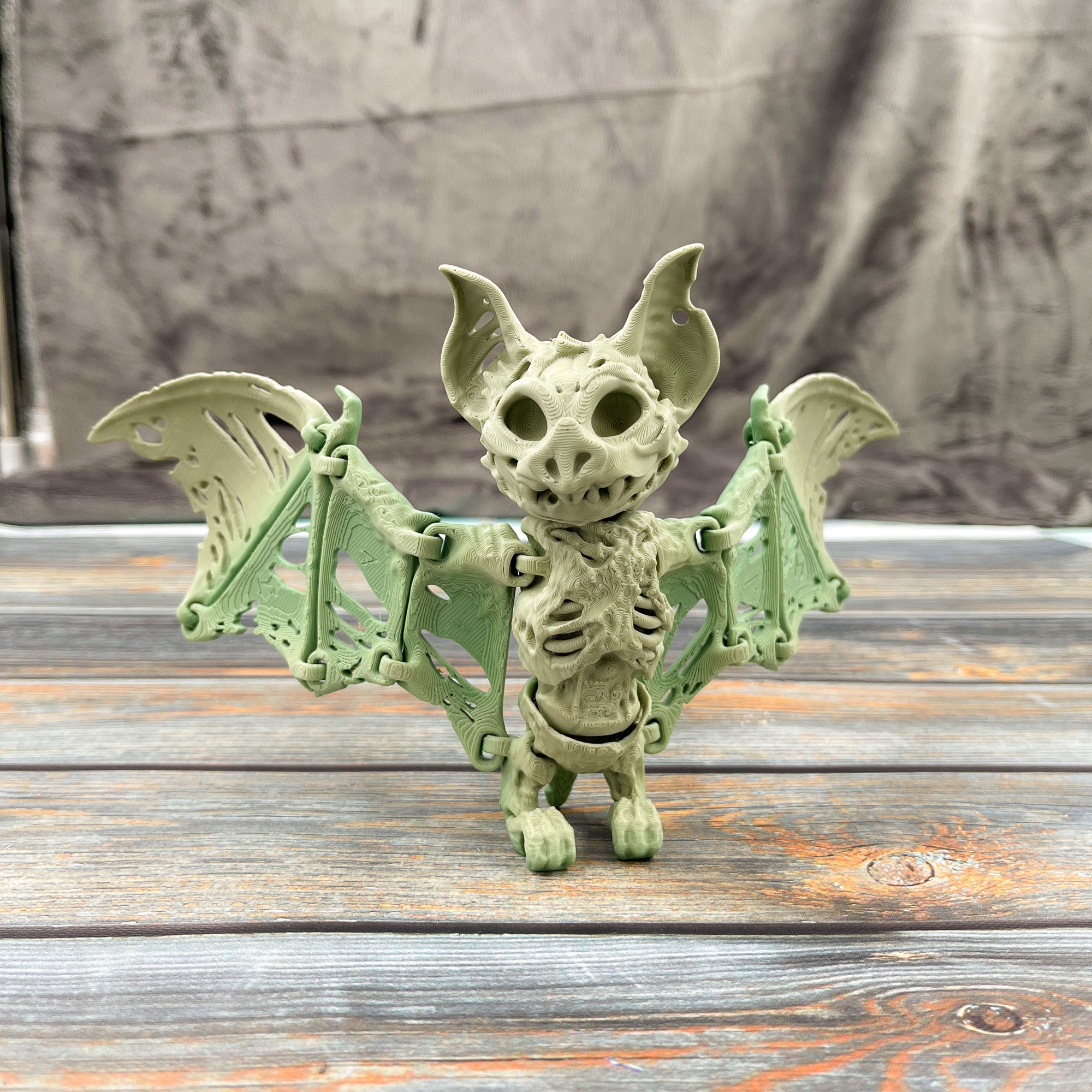 Spooky Zombat Articulated 3D Printed Halloween Figure in Camouflage - Etsy
