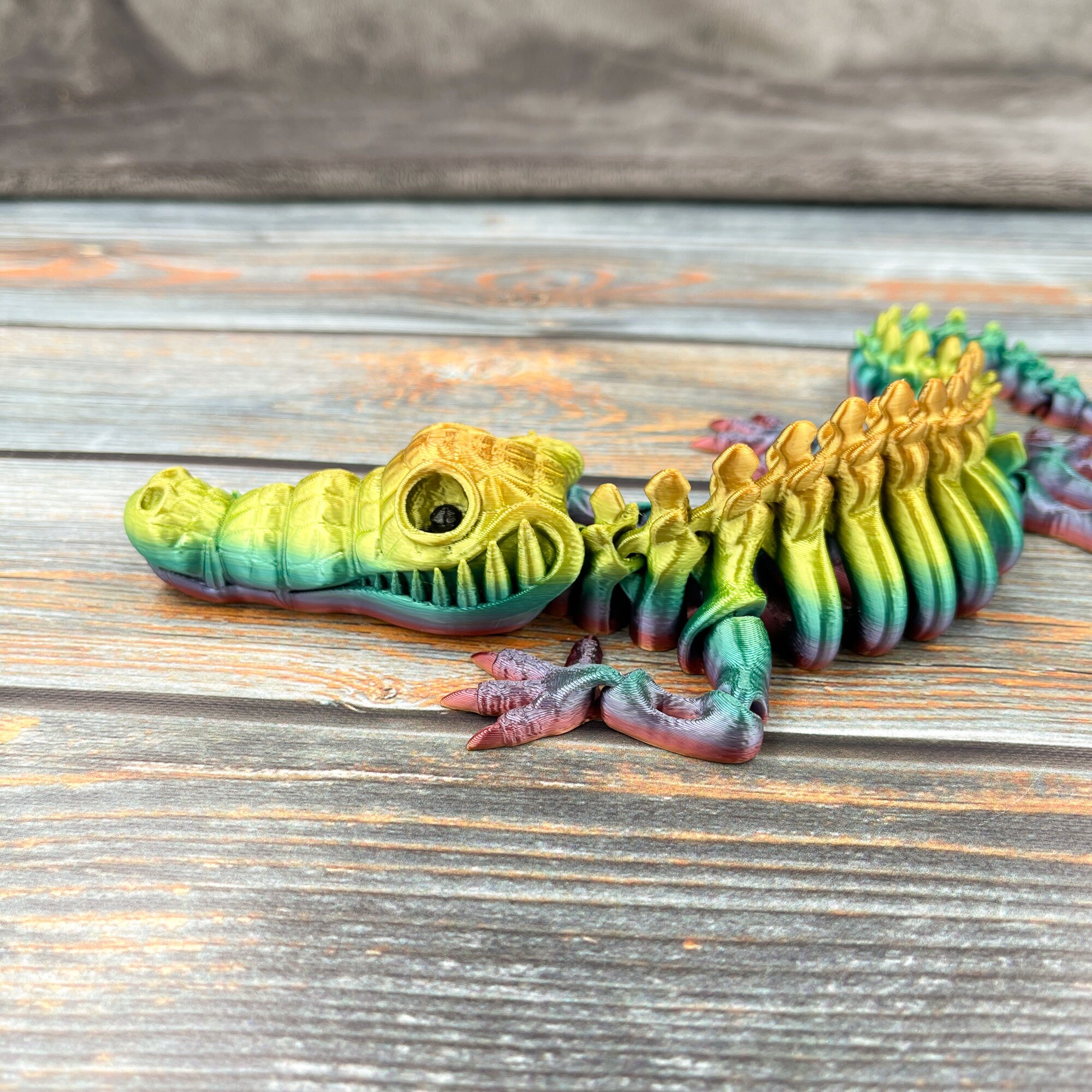 Skeleton Crocodile Articulated 3D Printed Fidget Figure - Etsy