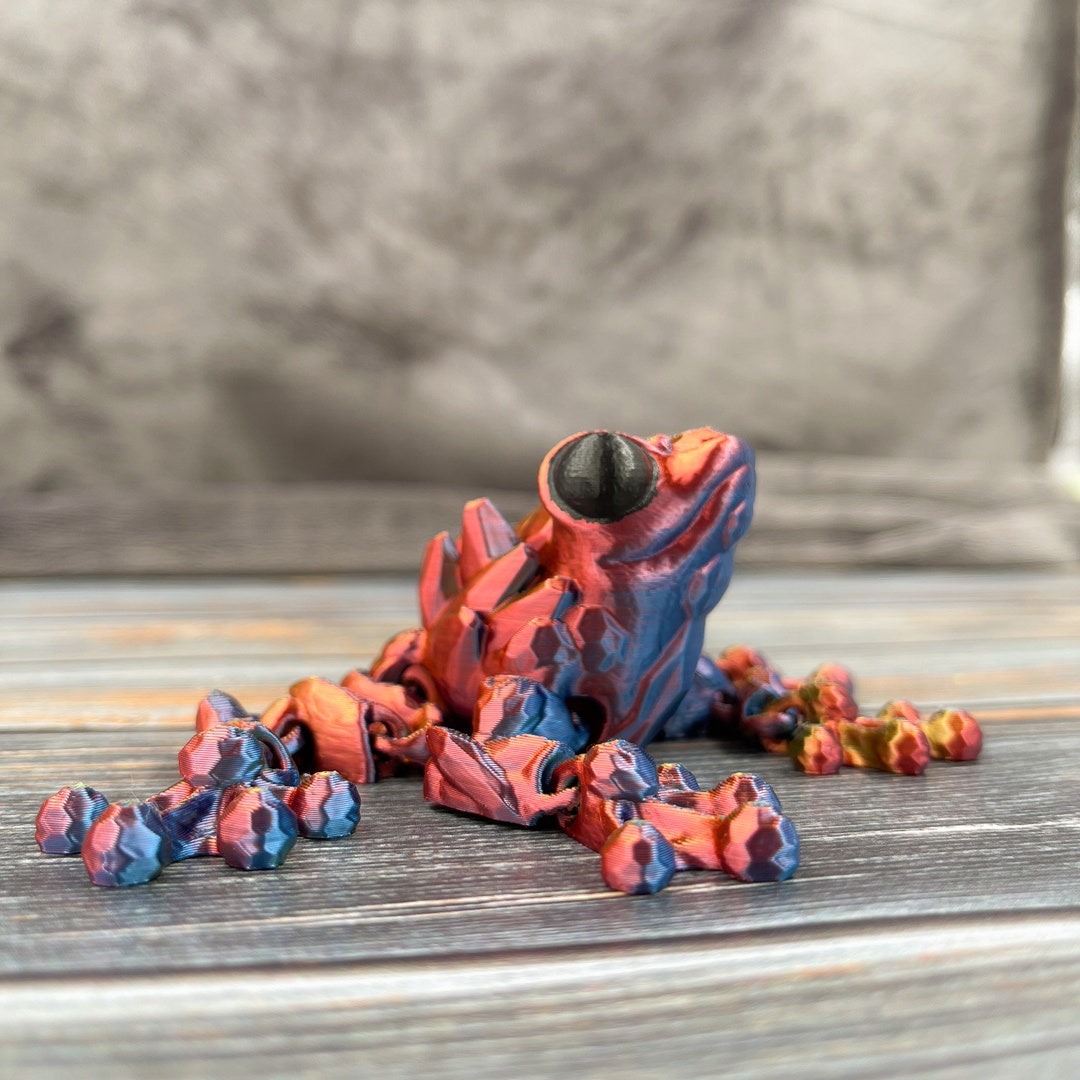 Gemstone Frog Articulated 3D Printed Fidget Figure - Etsy