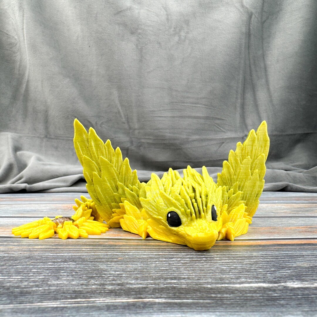 Mini Sunflower Wing Dragon 3D Printed Articulated Figure - Etsy