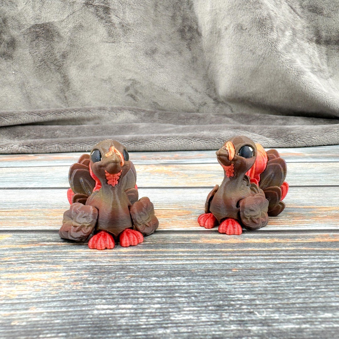 Tom the Tiny Turkey Multicolor 3D Articulated Fidget Figure - Etsy