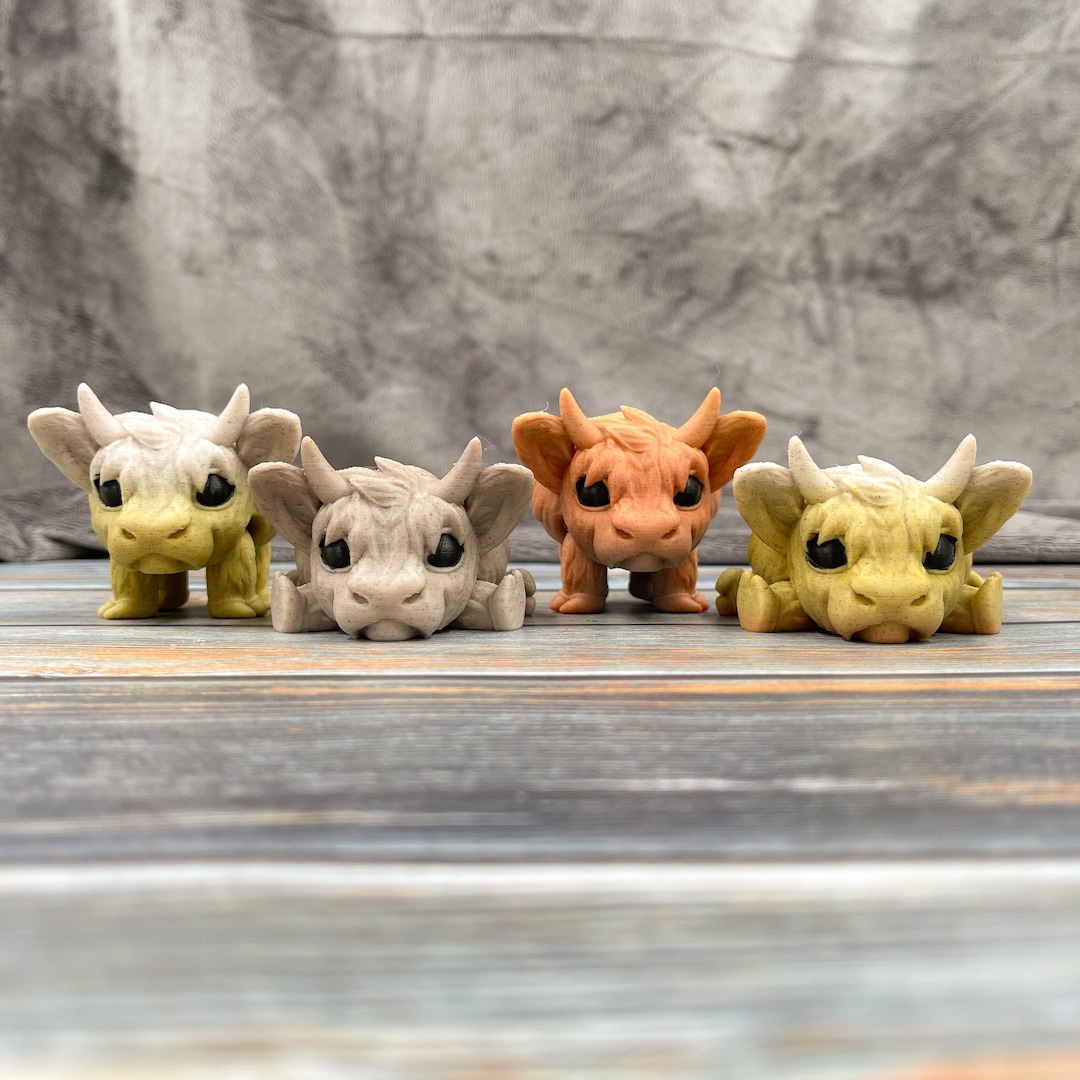 Highland Cow Puffling 3D Printed Articulated Fidget Figure - Etsy