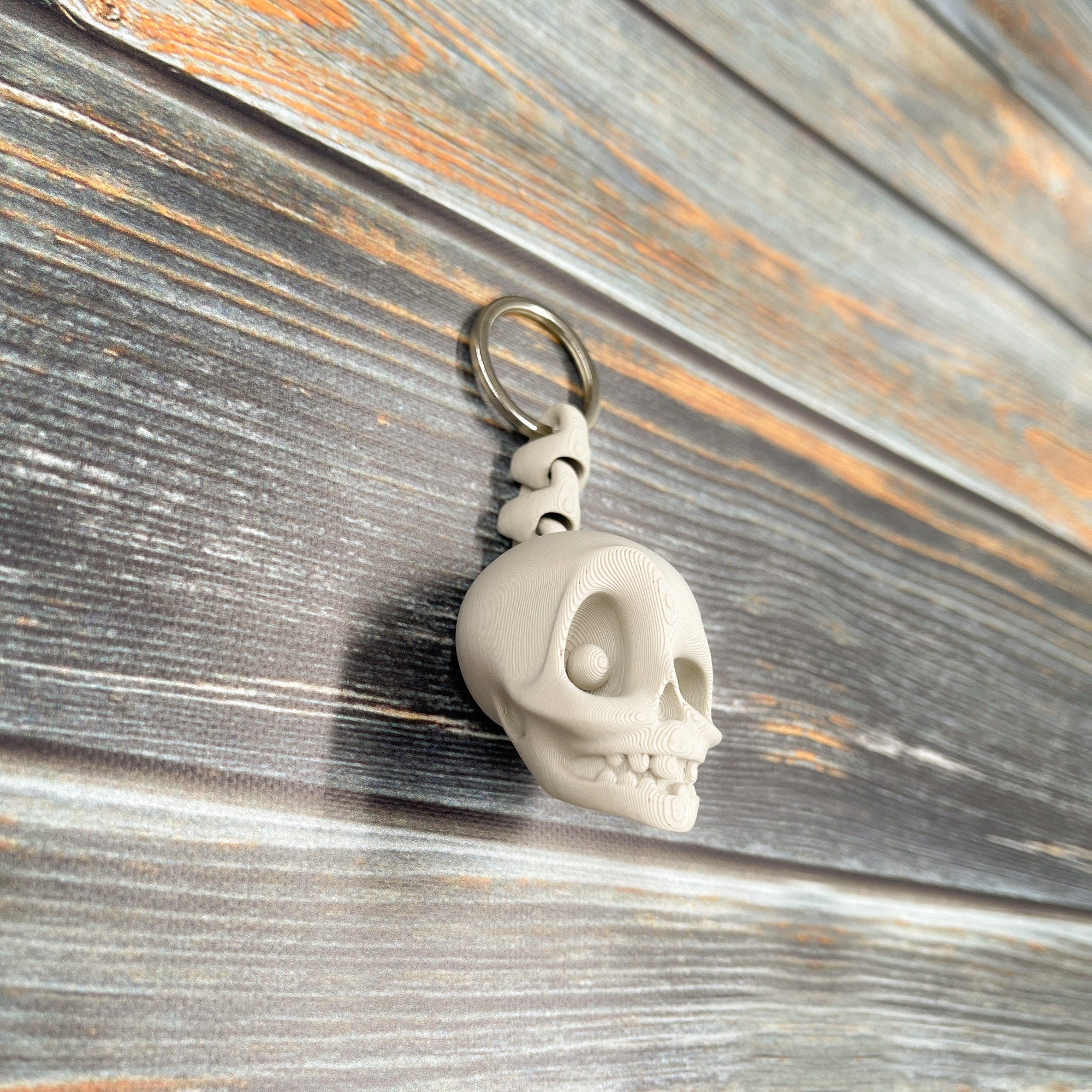 Skull 3D Printed Key Ring - Etsy
