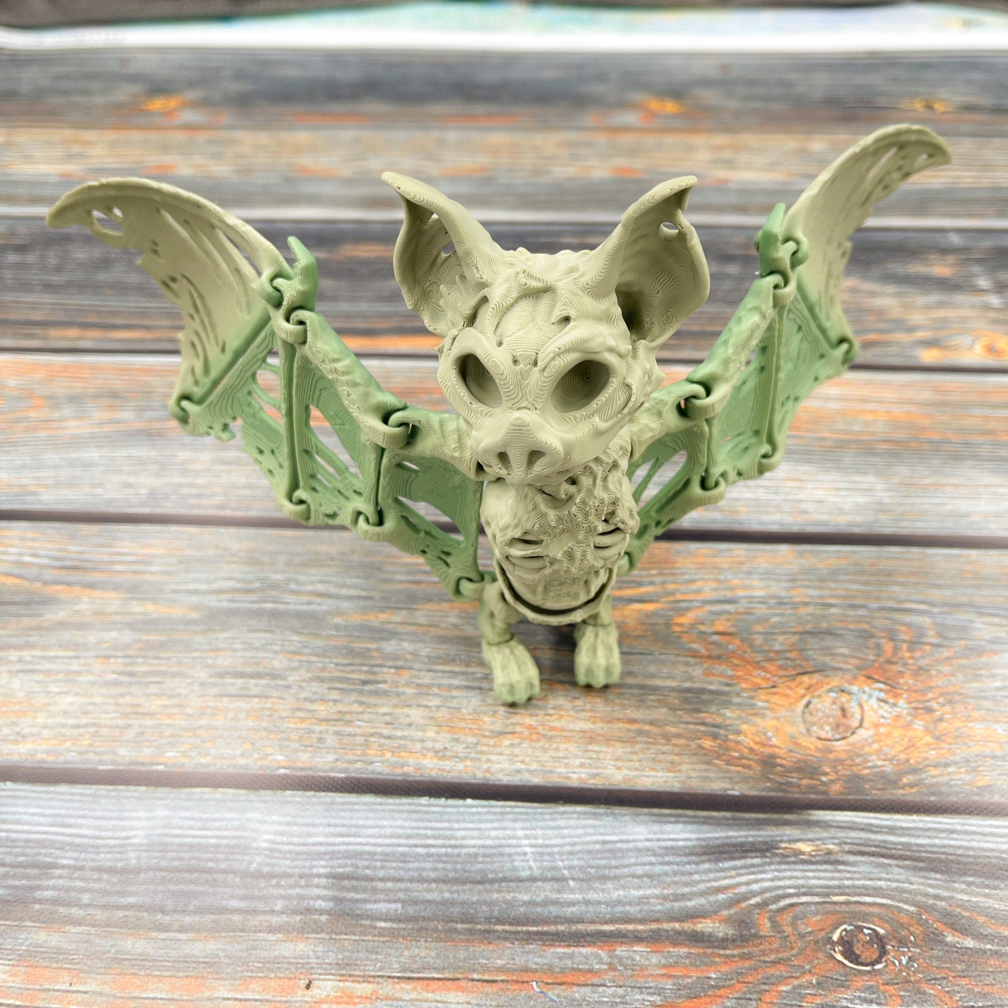 Spooky Zombat Articulated 3D Printed Halloween Figure in Camouflage - Etsy