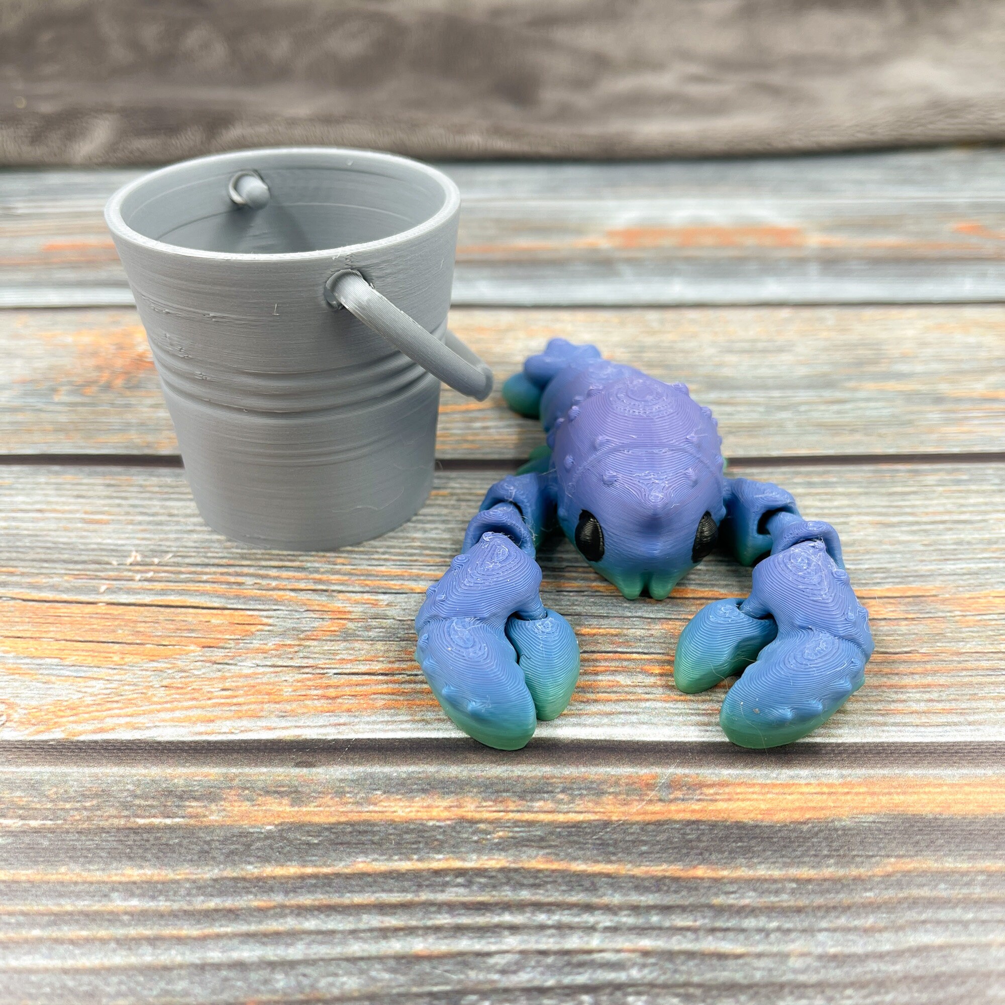 Rainbow Lobster Bucket 3D Printed Articulated Fidget Figure - Etsy