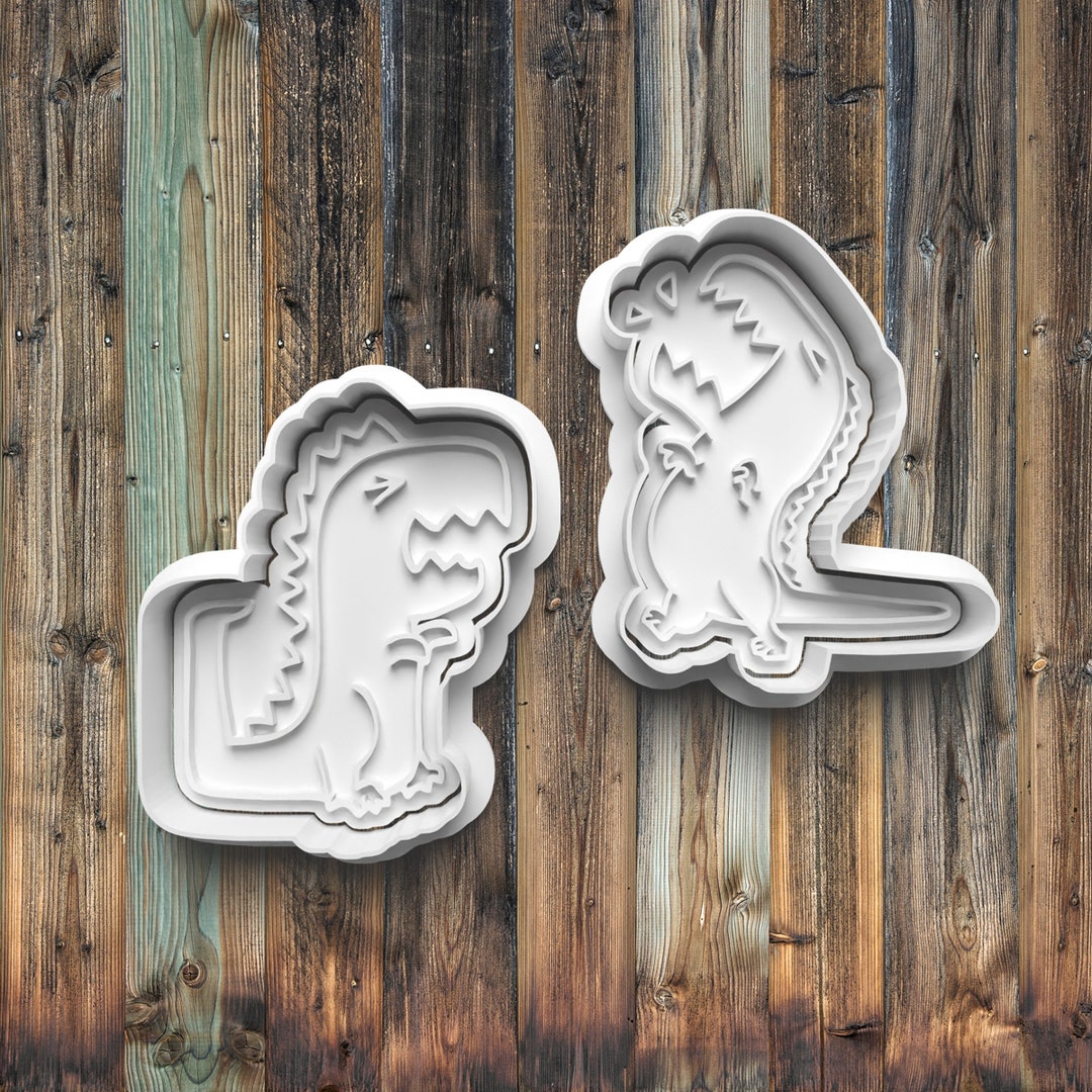 Roaring T-rex Cookie Cutters, Cookie Stamps - Etsy
