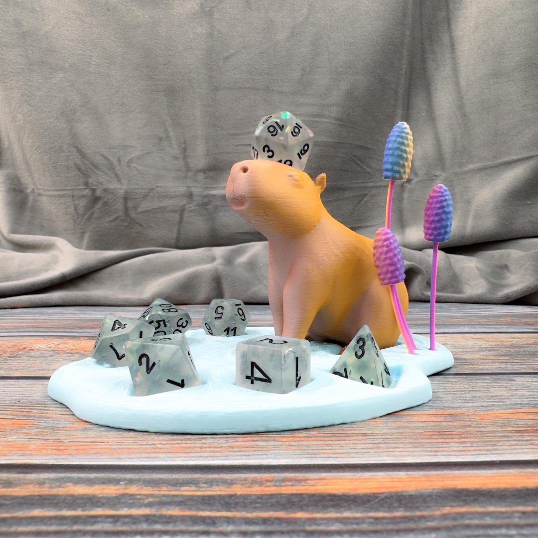 Capybara Dice Pond 3D Printed Dice Buddy - Etsy