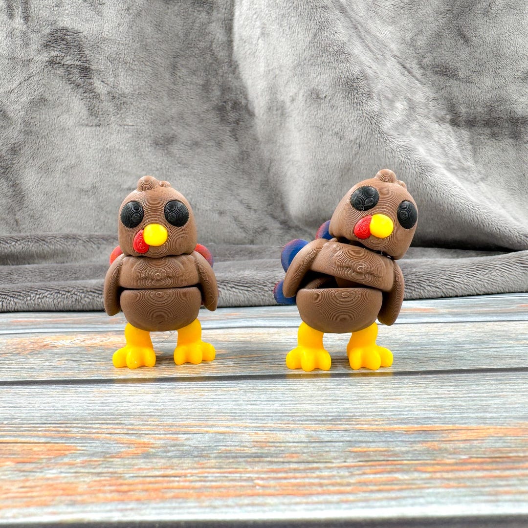 Tiny Turkey Thanksgiving 3D Printed Fidget Figure - Etsy