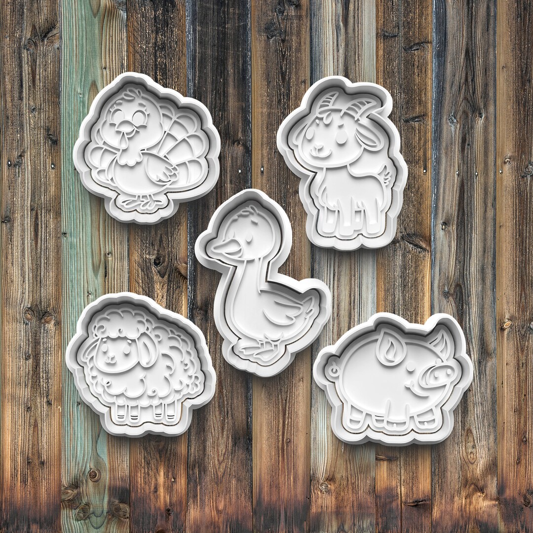 Farm Animals Cookie Cutters, Cookie Stamps - Etsy