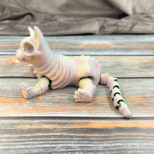Skelly Cat Articulated 3D Printed Fidget Figure - Etsy