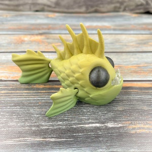 Moss Eater Fish in Matcha Articulated 3D Printed Fidget Figure - Etsy