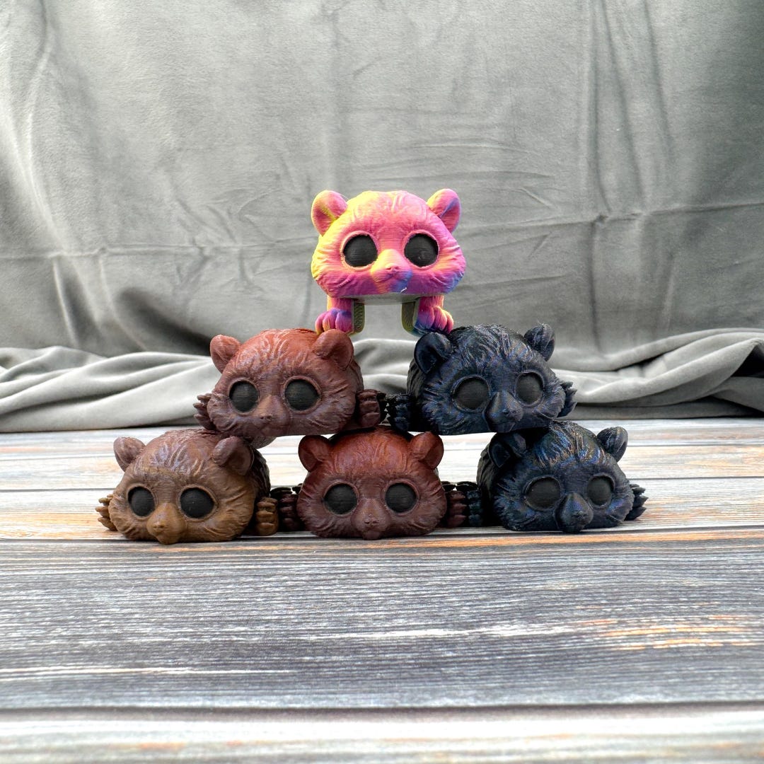 Mini Bear Puffling 3D Printed Articulated Fidget Figure - Etsy
