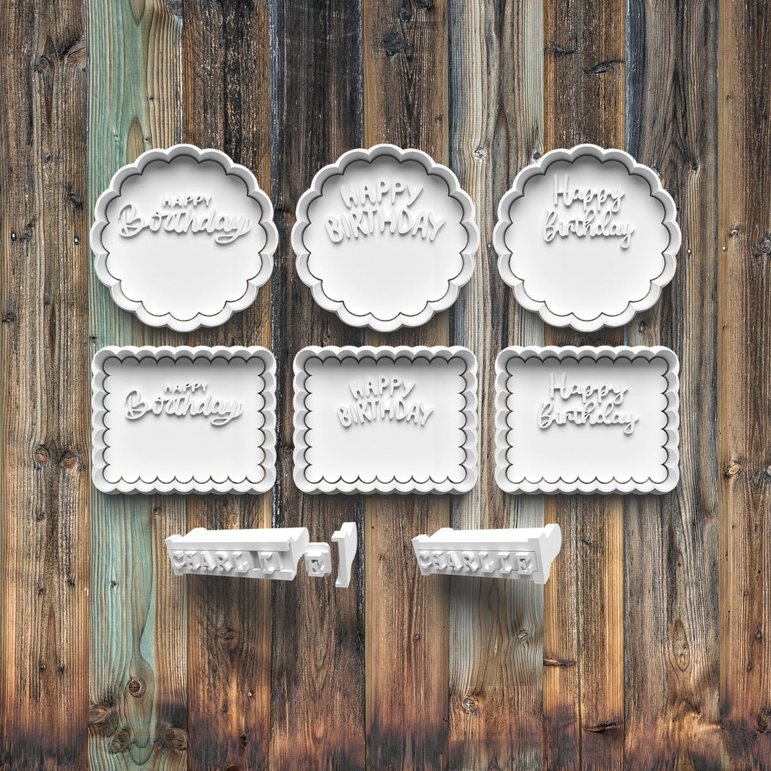 Happy Birthday Name Cookie Cutters, Cookie Stamps - Etsy