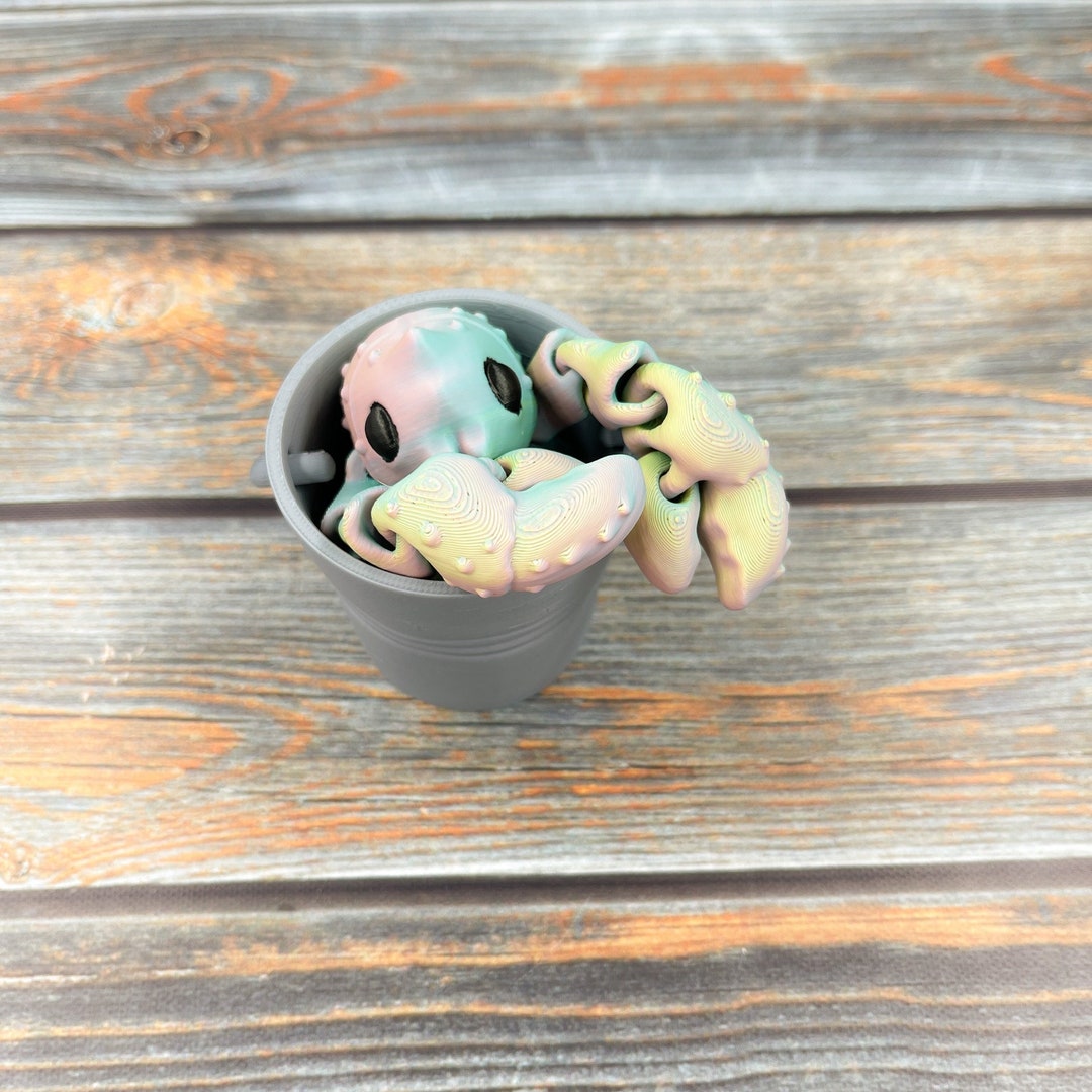 Ghost Lobster + Bucket 3D Printed Articulated Fidget Figure - Etsy