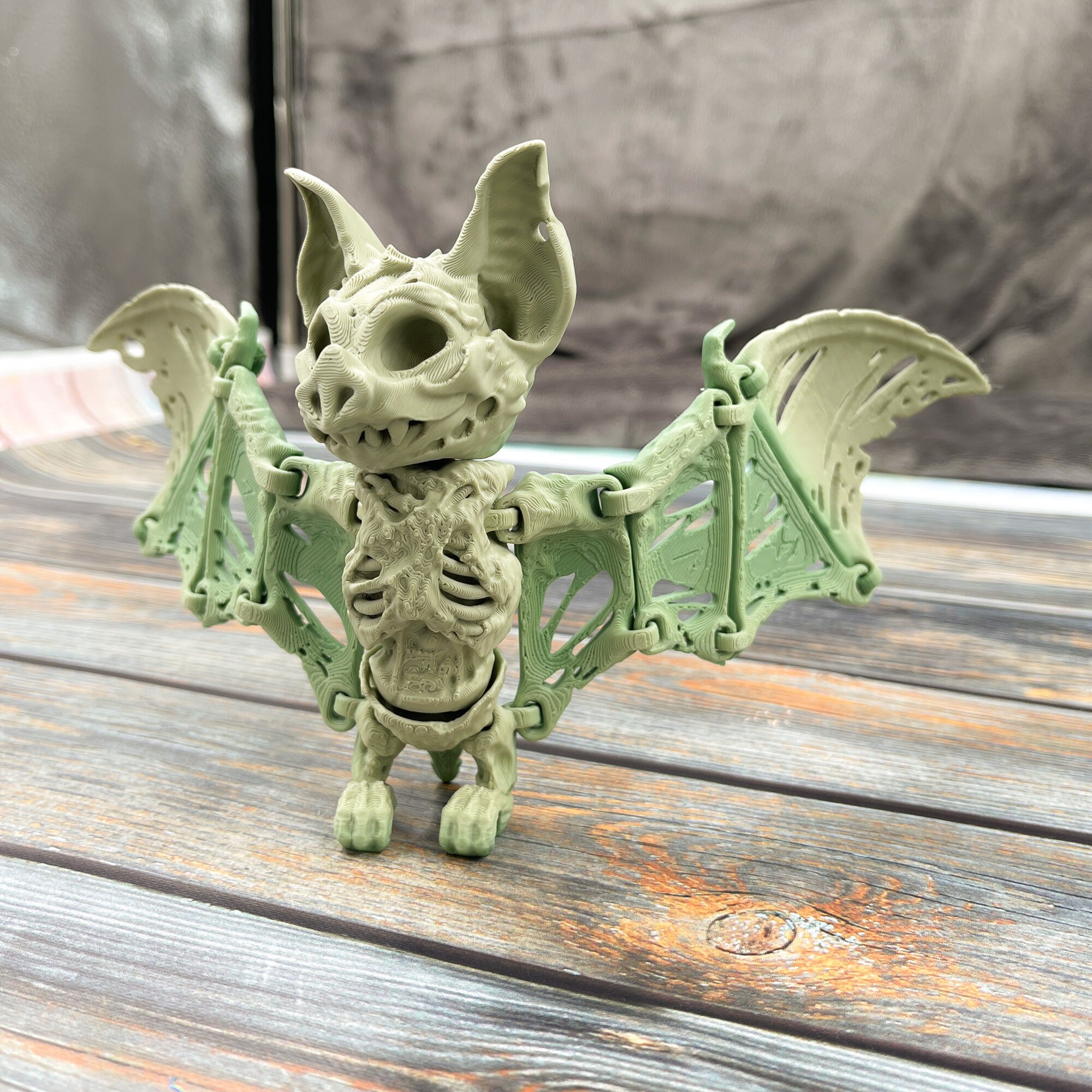 Spooky Zombat Articulated 3D Printed Halloween Figure in Camouflage - Etsy