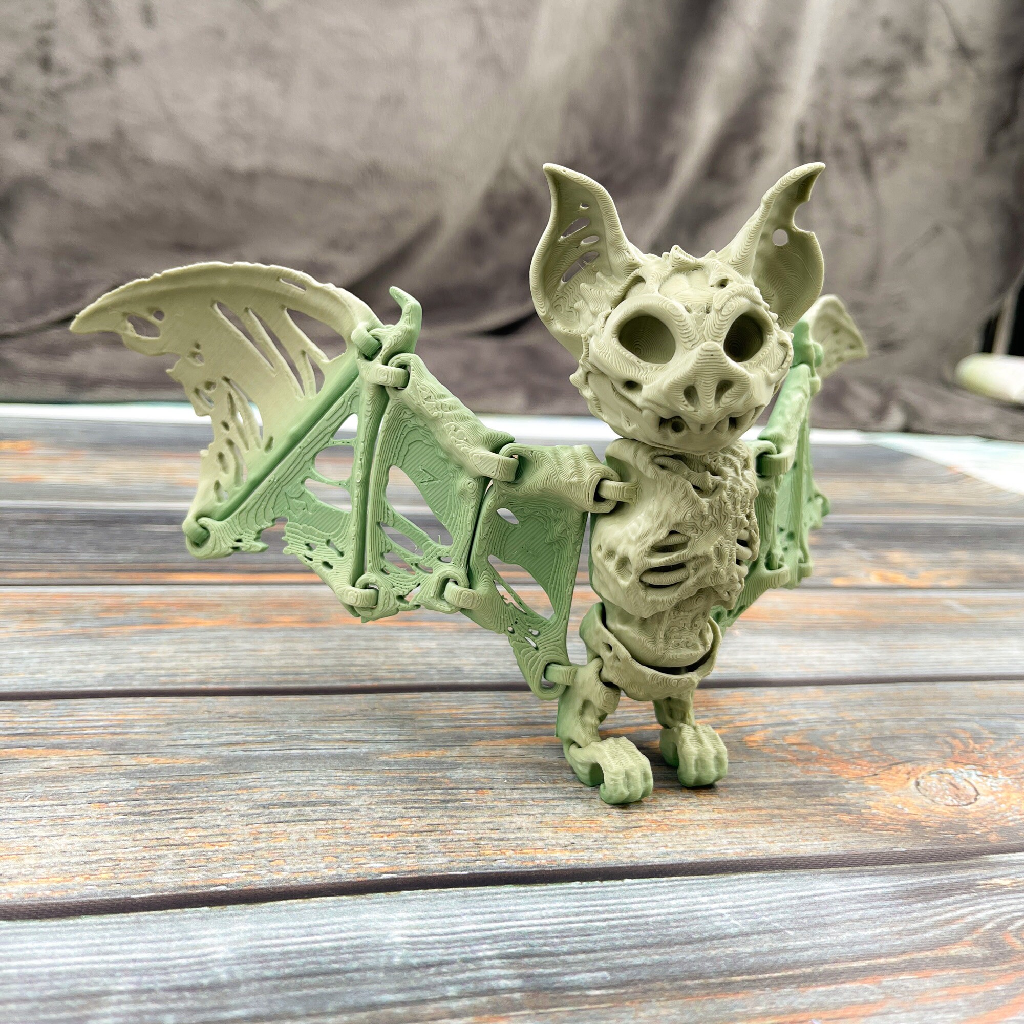 Spooky Zombat Articulated 3D Printed Halloween Figure in Camouflage - Etsy