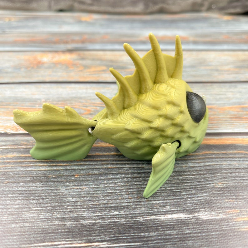 Moss Eater Fish in Matcha Articulated 3D Printed Fidget Figure - Etsy