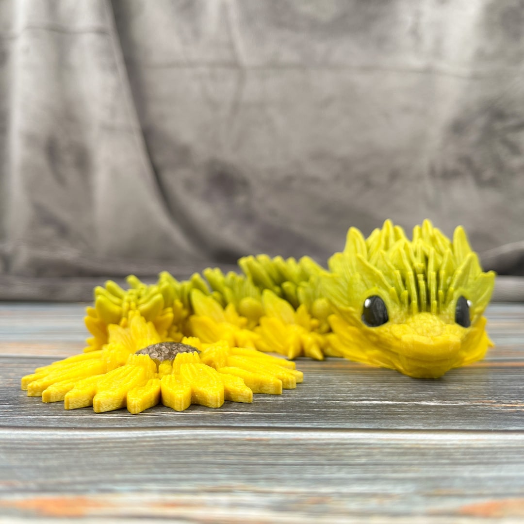 Baby Sunflower Dragon 3D Printed Articulated Figure - Etsy