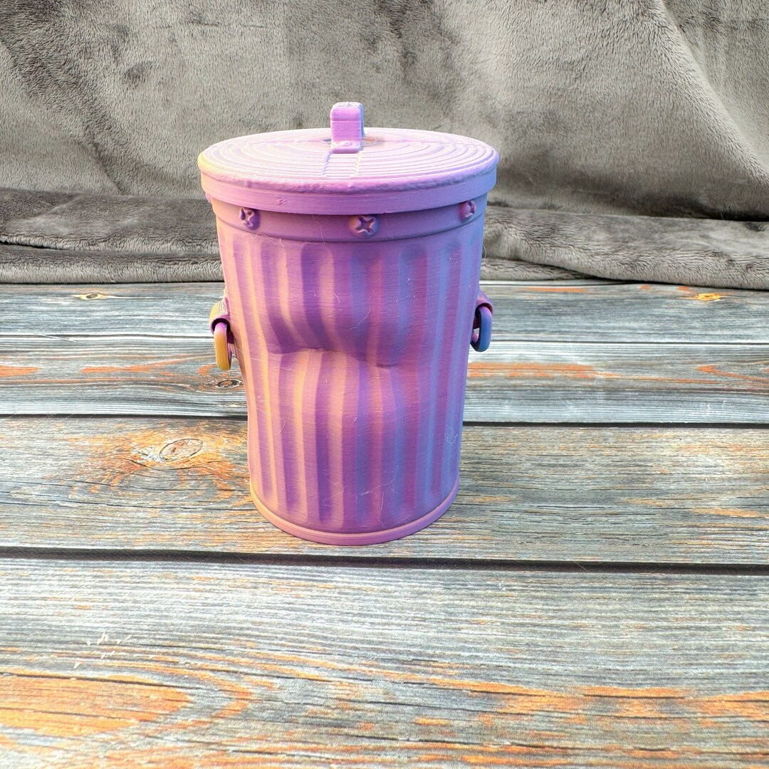 Battered Trash Can 3D Printed Figure - Etsy