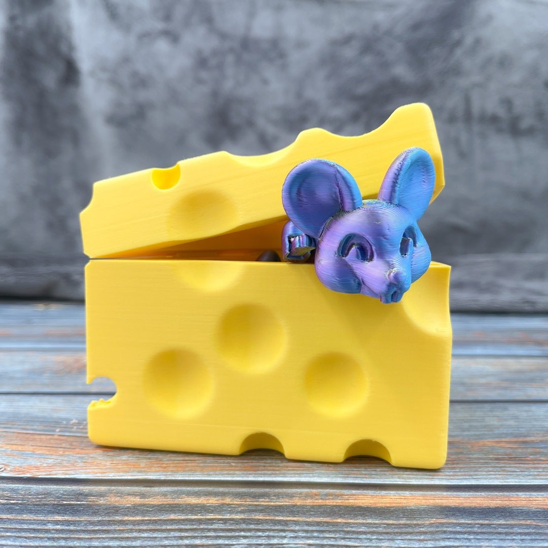 Mouse With Cheese 3D Printed Articulated Figure and Storage Box - Etsy