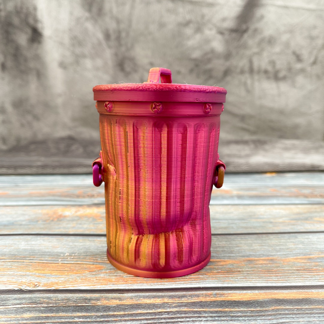 Battered Trash Can 3D Printed Figure - Etsy