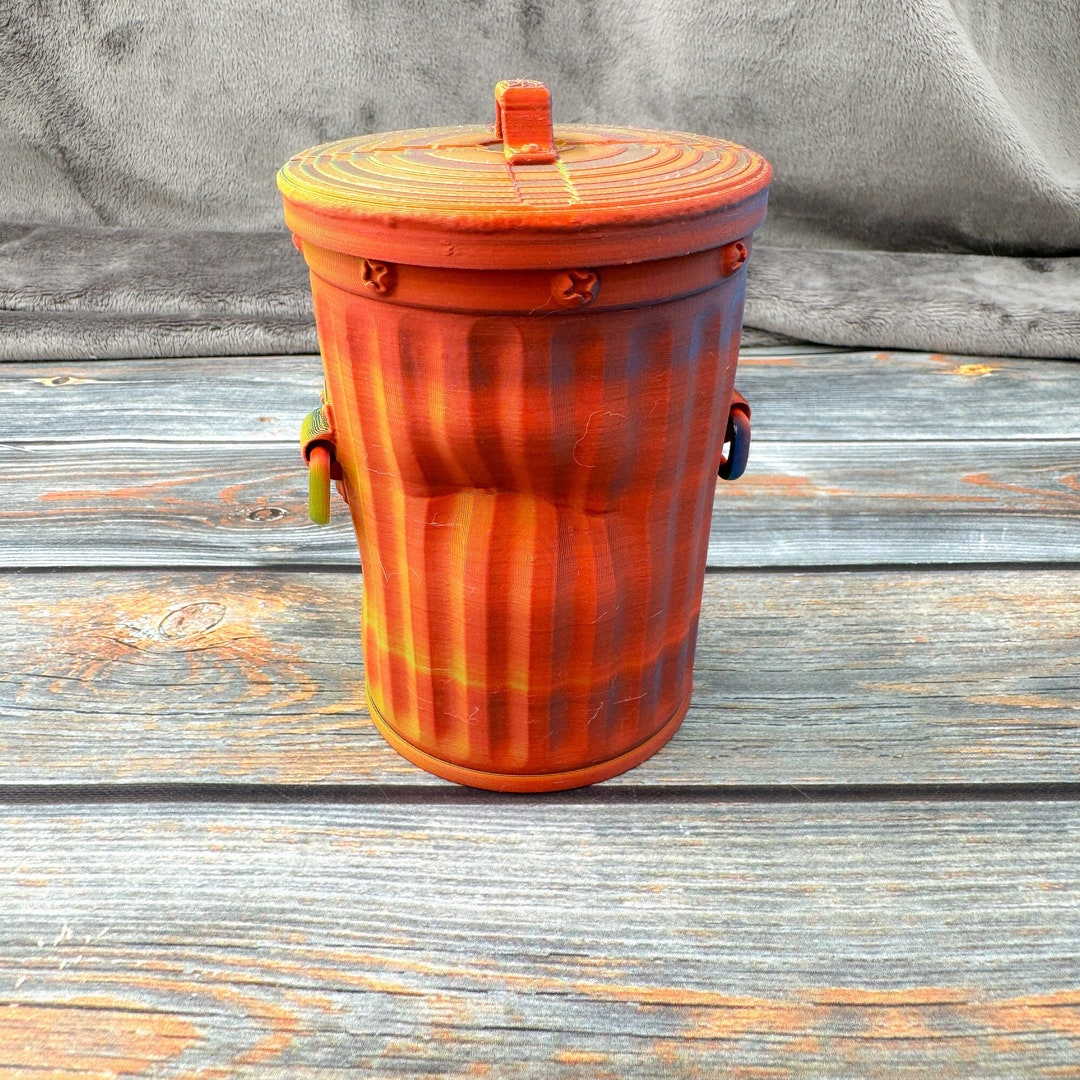 Battered Trash Can 3D Printed Figure - Etsy