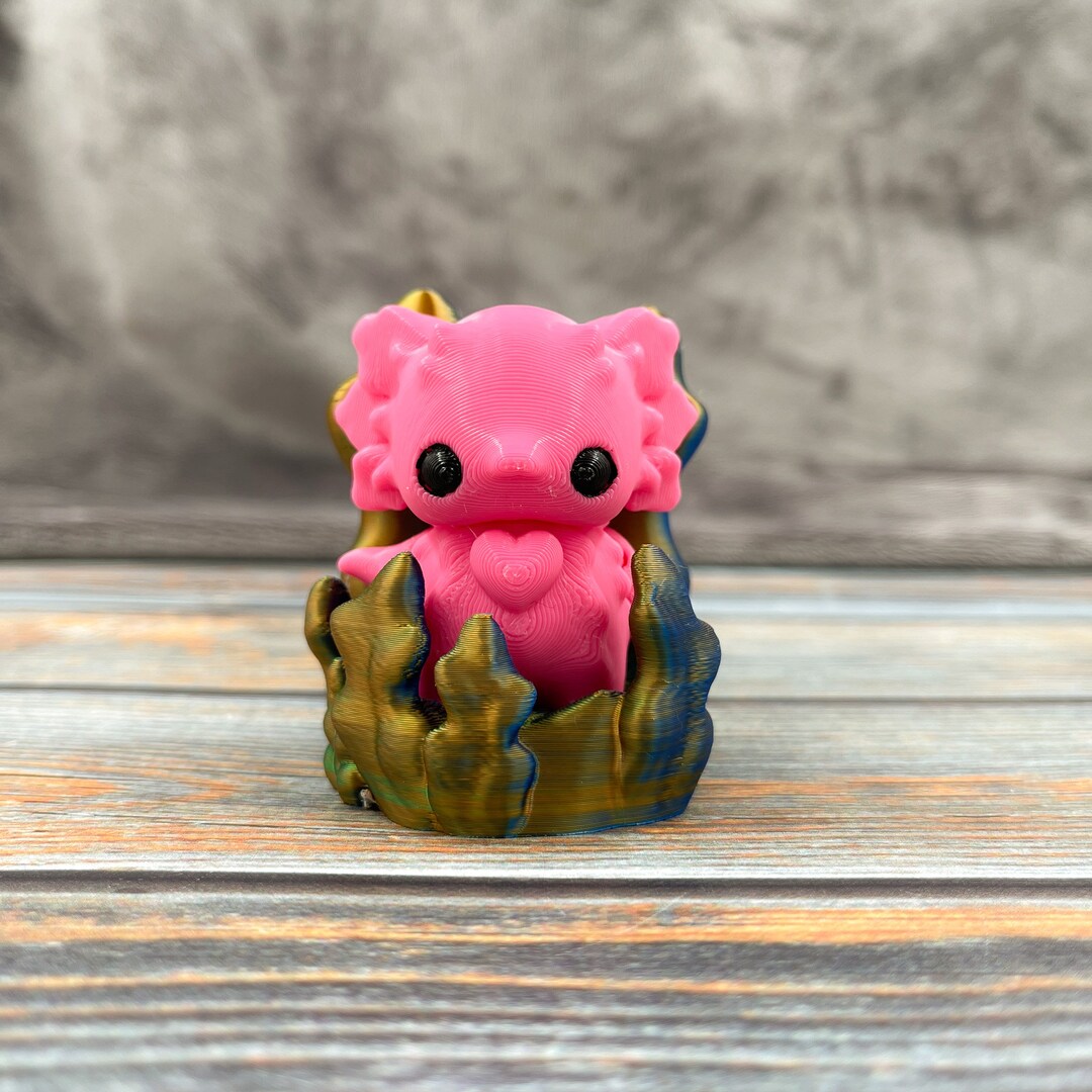 Axolotl Pixie With Seaweed Stand 3D Printed Fidget Figure - Etsy